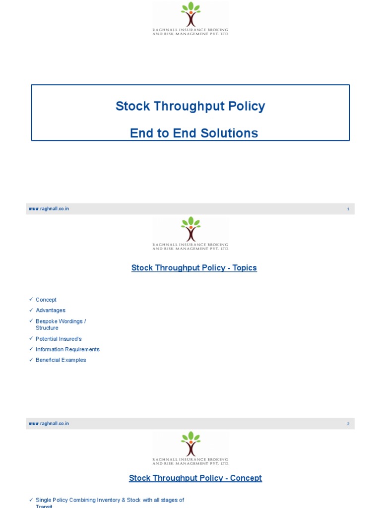 Stock Throughput Policy End To End Solutions: WWW - Raghnall.co - in ...