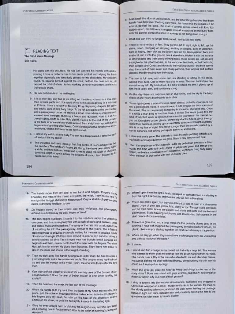 The Blind Man's Massage by Exie Abola | PDF
