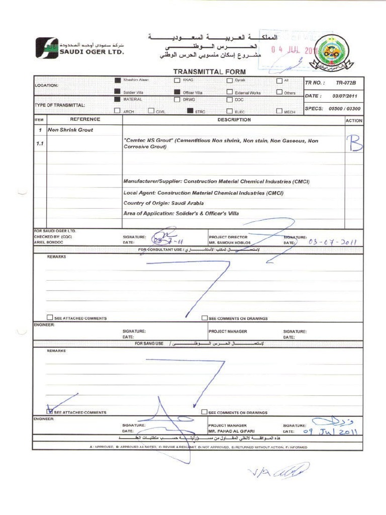 Ns Grout - Saudi National Guard - by Saudi Oger | PDF
