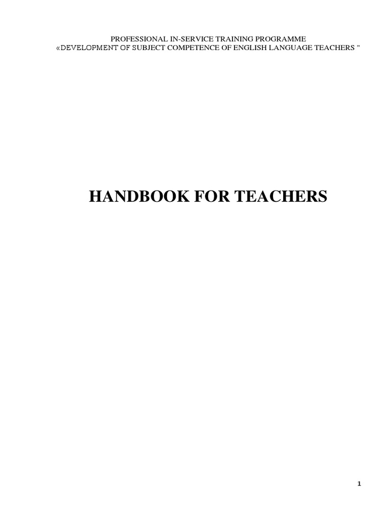Handbook For Teachers | PDF | Programme For International Student ...