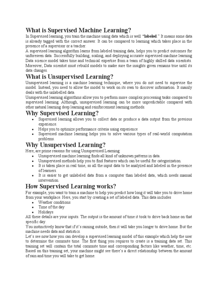 What Is Supervised Machine Learning | PDF | Machine Learning ...