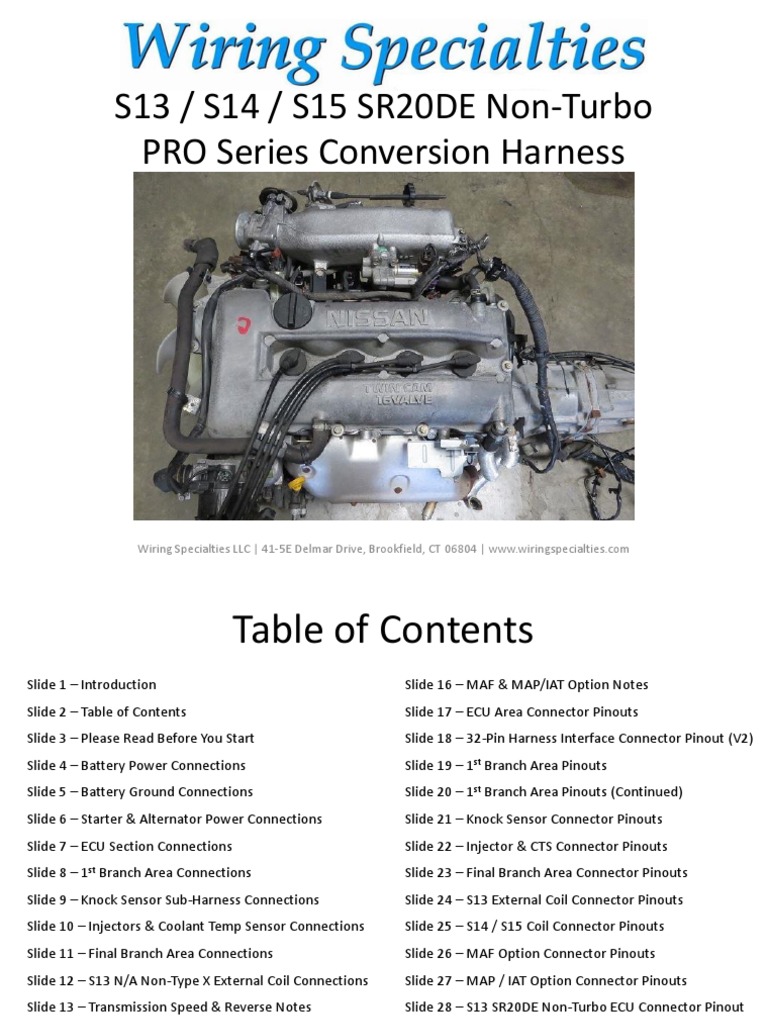 SR20DE Non-Turbo Install Guide | PDF | Electrical Connector | Ignition ...