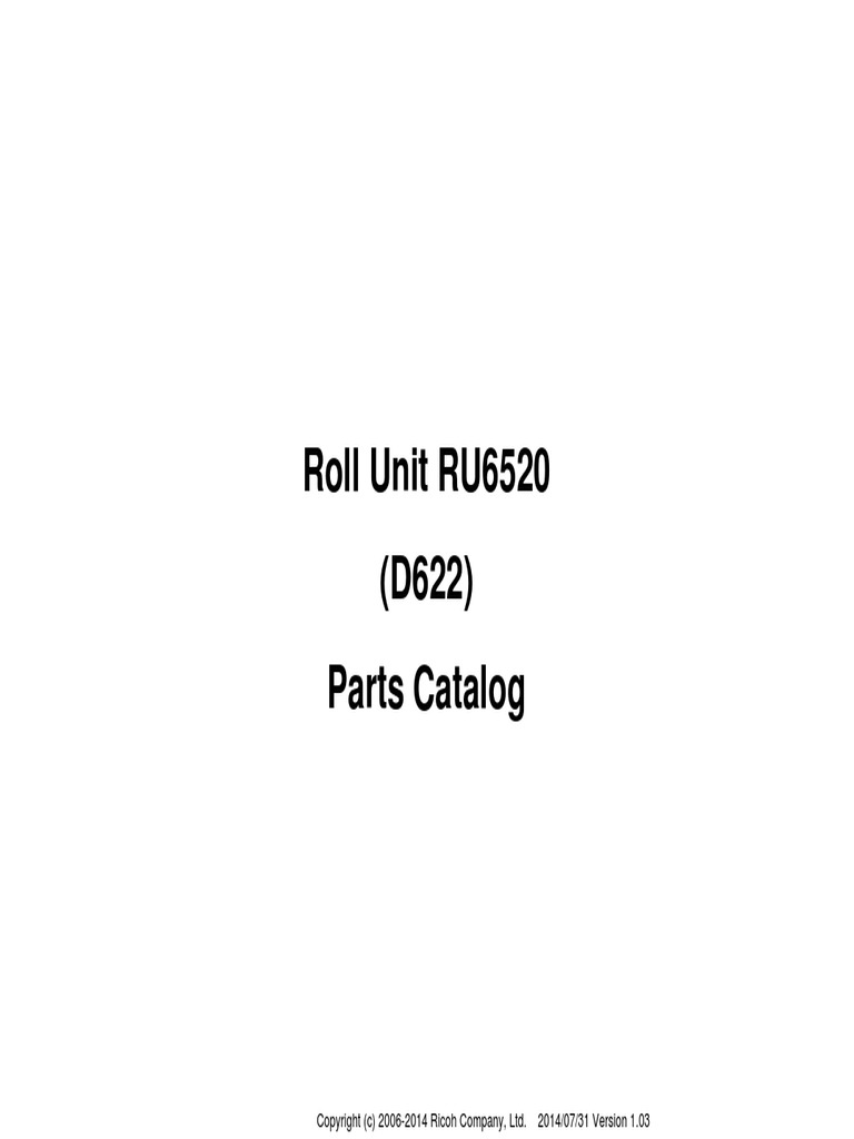 Roll Unit RU6520 (D622) Parts Catalog | PDF | Clutch | Mechanics