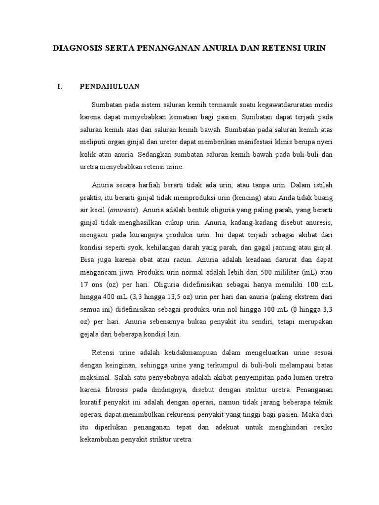 Diagnosis Serta Penanganan Anuria Dan Retensi Urin | PDF | Sains ... Diagnosis Serta Penanganan Anuria Dan Retensi Urin | PDF | Sains ...