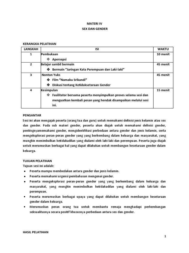 Draft - Modul III Gender Dan Seksualitas BGT | PDF