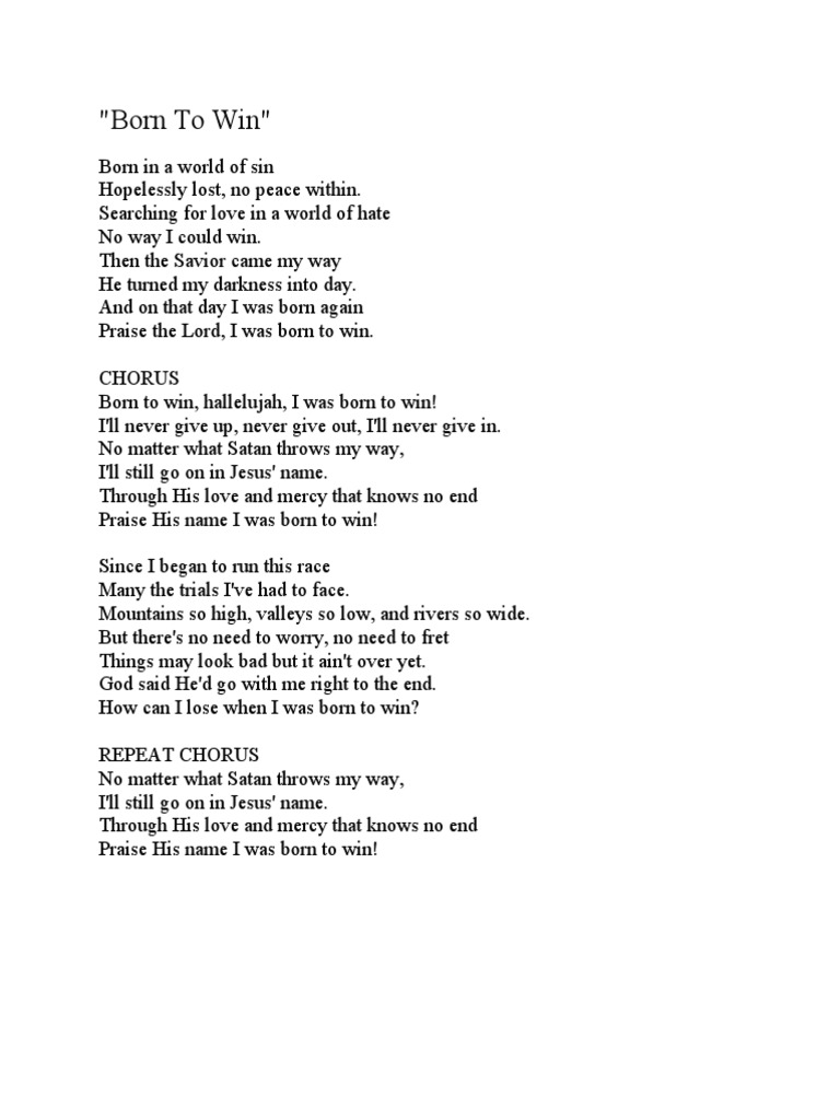 Born To Win | PDF | Cooking, Food & Wine | Religion & Spirituality