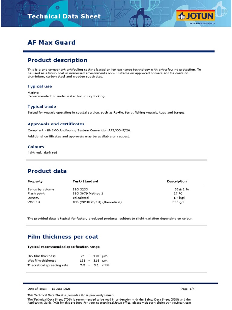 TDS 49082 AF Max Guard Euk GB | PDF | Water | Materials