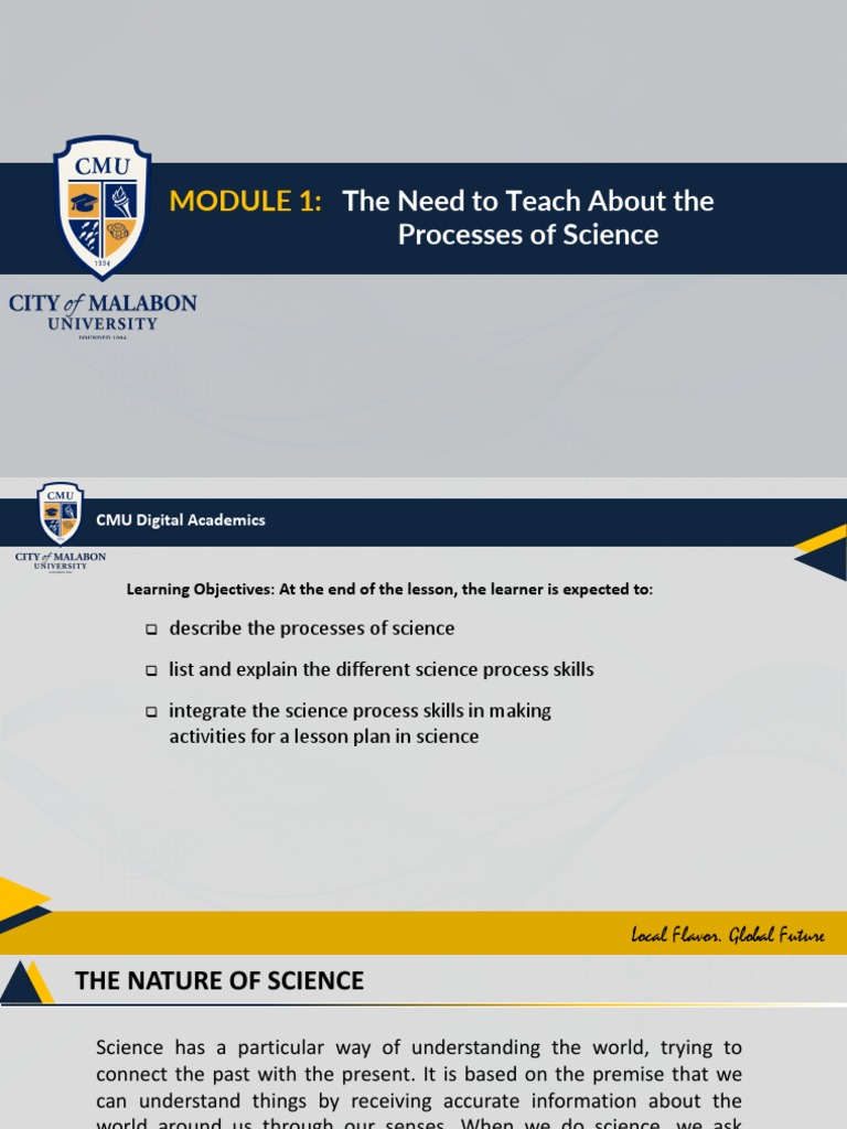 Module 1 - THE NEED TO TEACH ABOUT THE PROCESSES OF SCIENCE | PDF ...