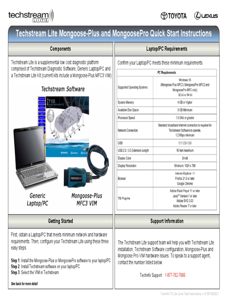 Techstream Lite Quick Start Guide | PDF | Personal Computers | Software