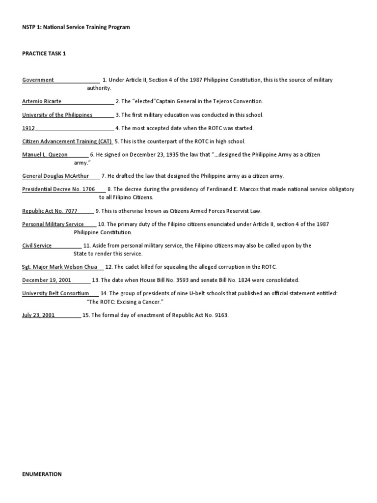 Nstp Cwts Module 1 Pdf Government Philippines