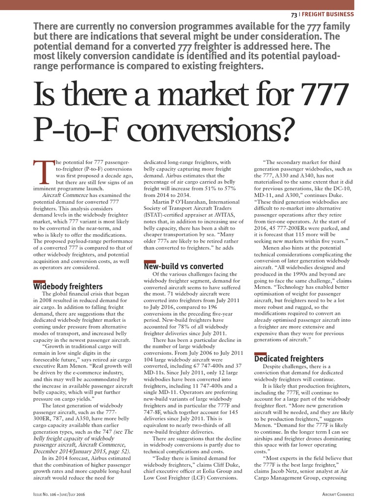 Aircraft Commerce 777 PTF Conversions | PDF | Cargo | Aviation