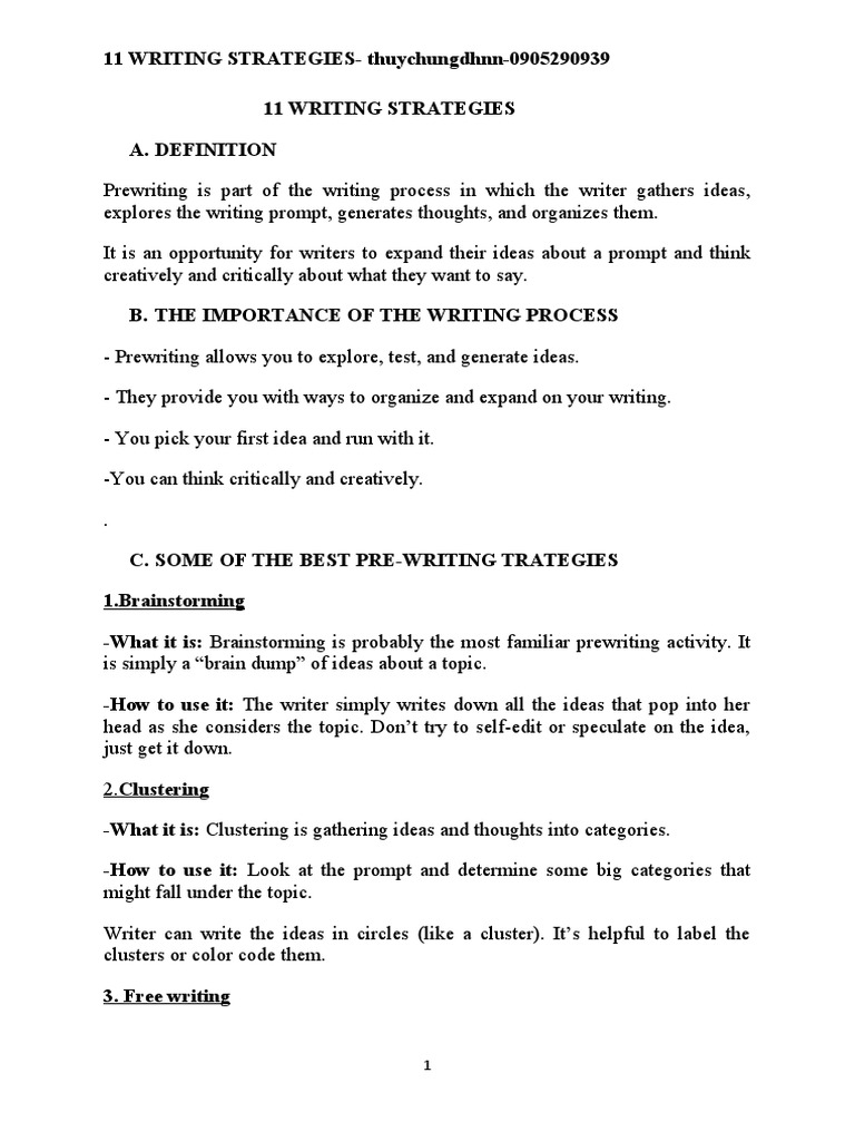 Writing Strategies | PDF | Cognition | Cognitive Science