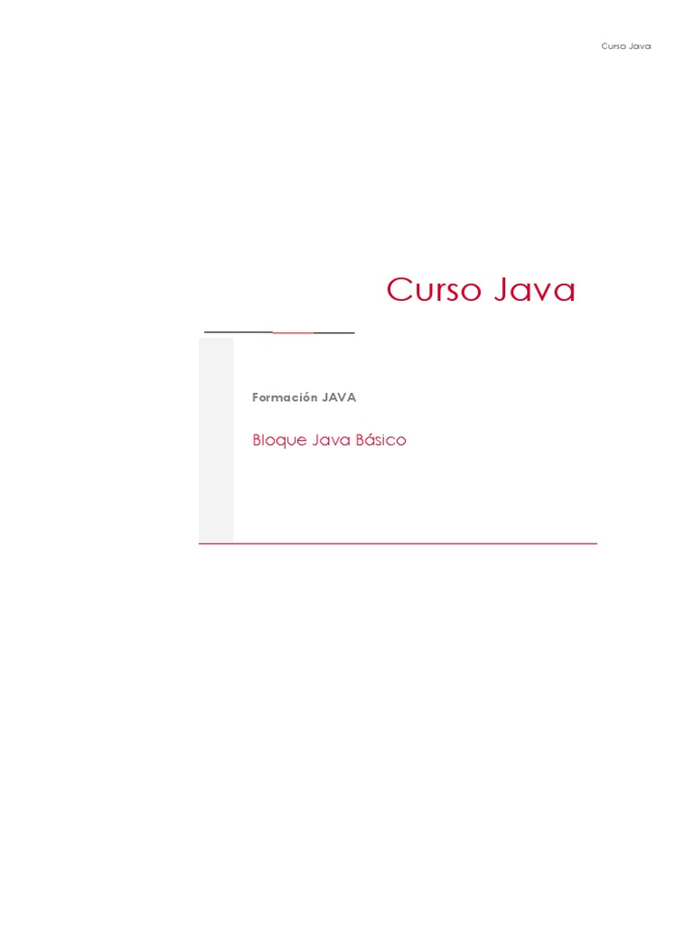 Curso Basico Java | PDF | Java (lenguaje de programación) | máquina virtual de Java