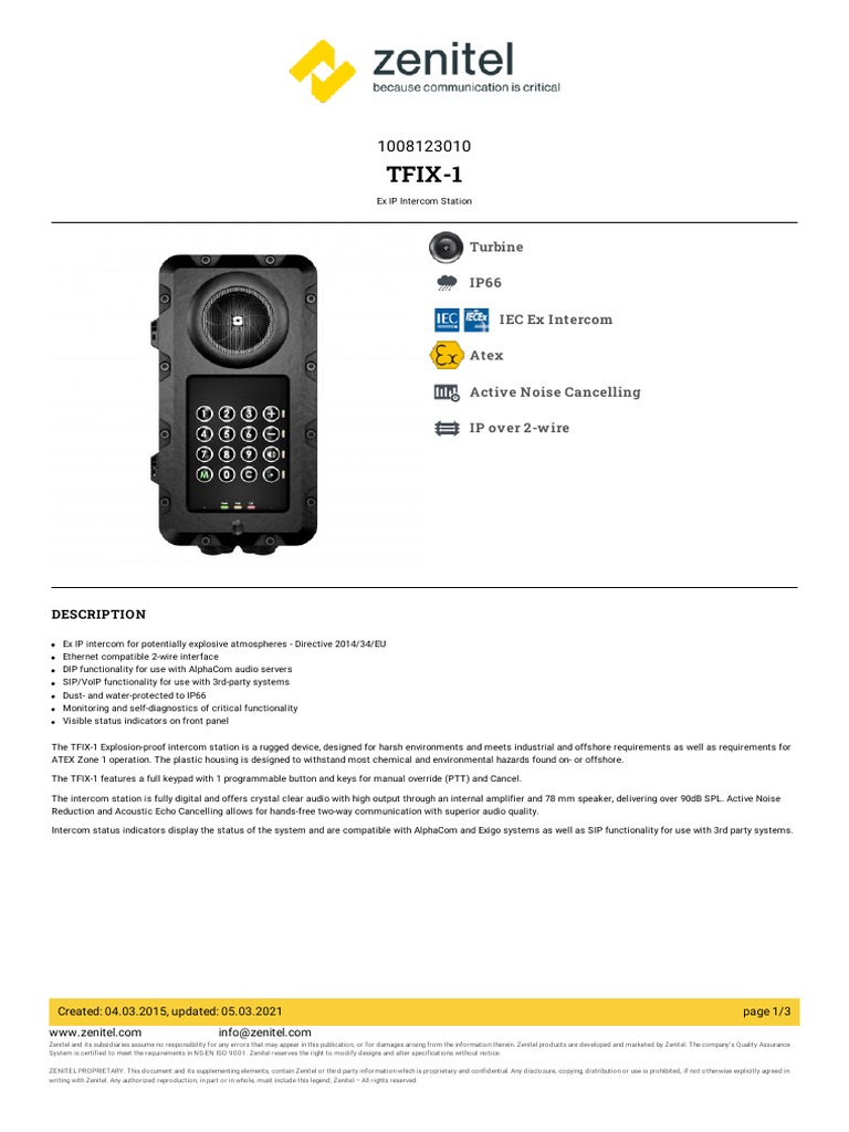 Explosion-Proof Ex IP Intercom | PDF | Microphone | Information And ...
