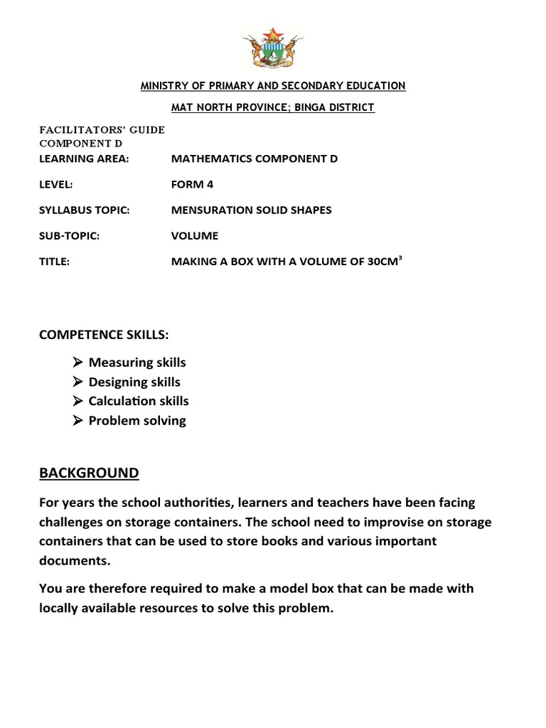 Maths o Level Component D | PDF | Volume | Mathematics
