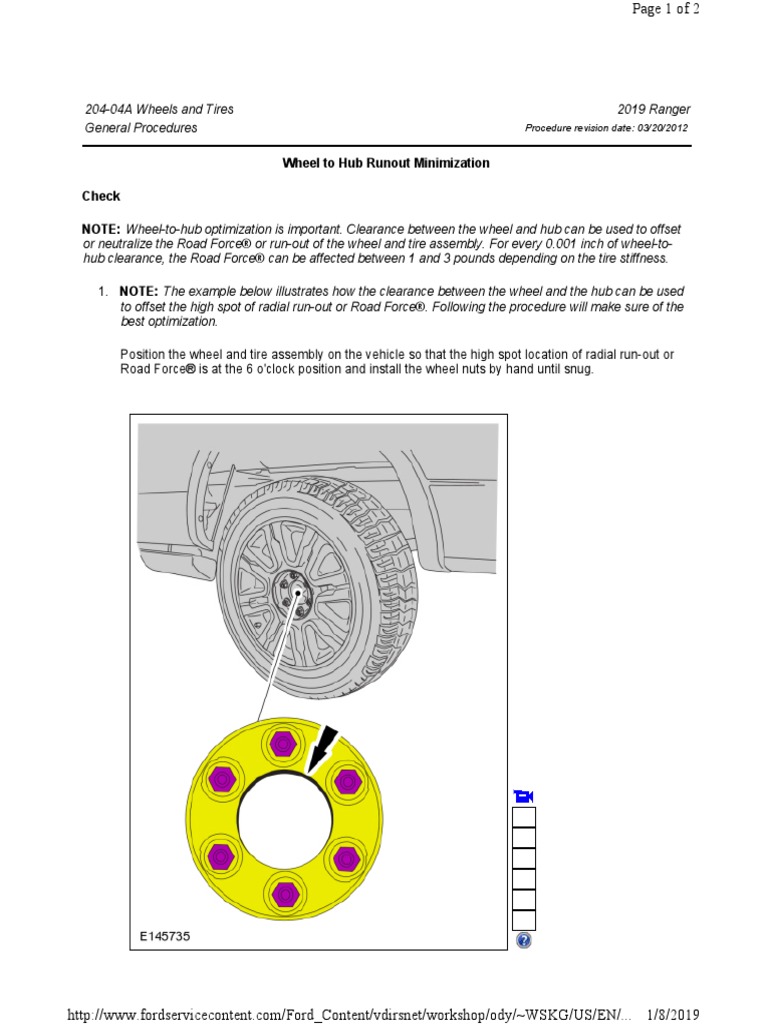 204-04A Wheels and Tires - General Procedures - Wheel To Hub Runout ...