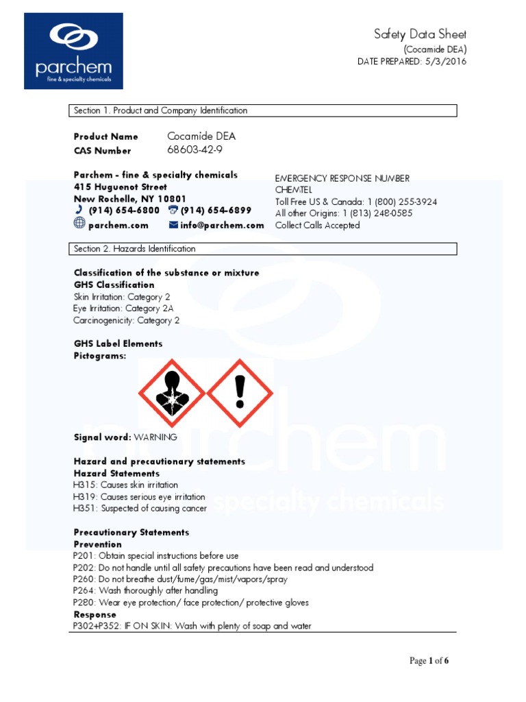 Cocamide Dea Msds | PDF | Combustion | Magnesium