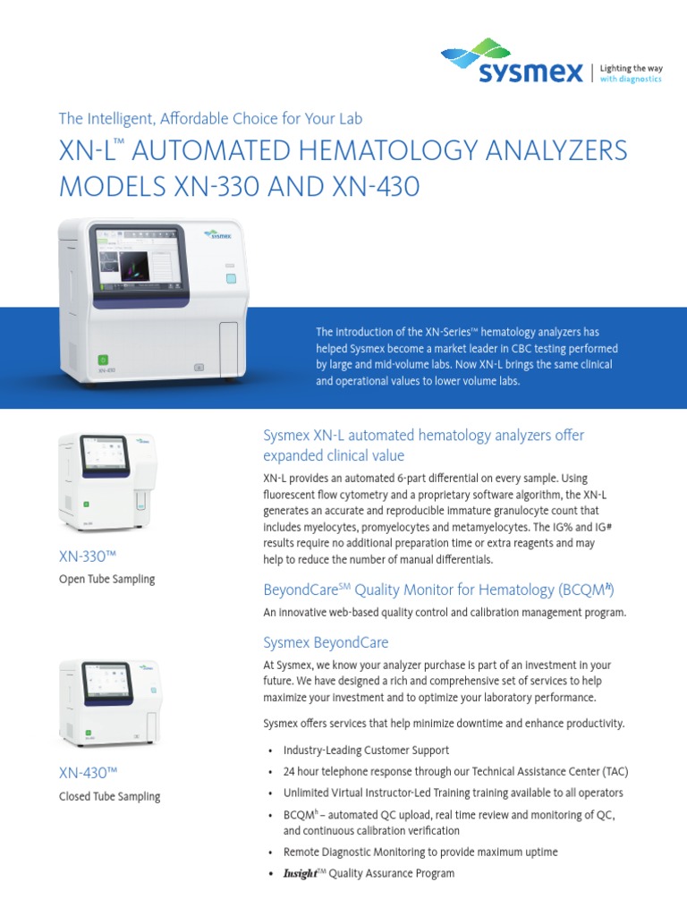 XN-L 330 and 430 Sell Sheet mkt-10-1253 Rev3 | PDF