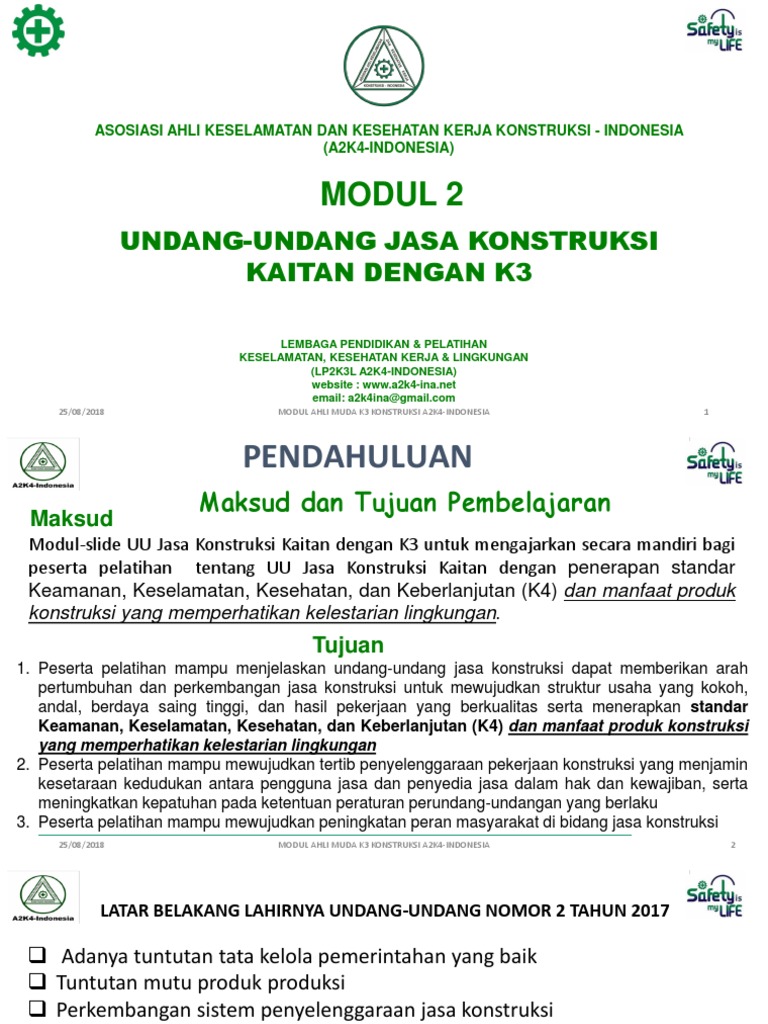 UU Jasa Konstruksi Kaitannya Dengan K3 Final | PDF