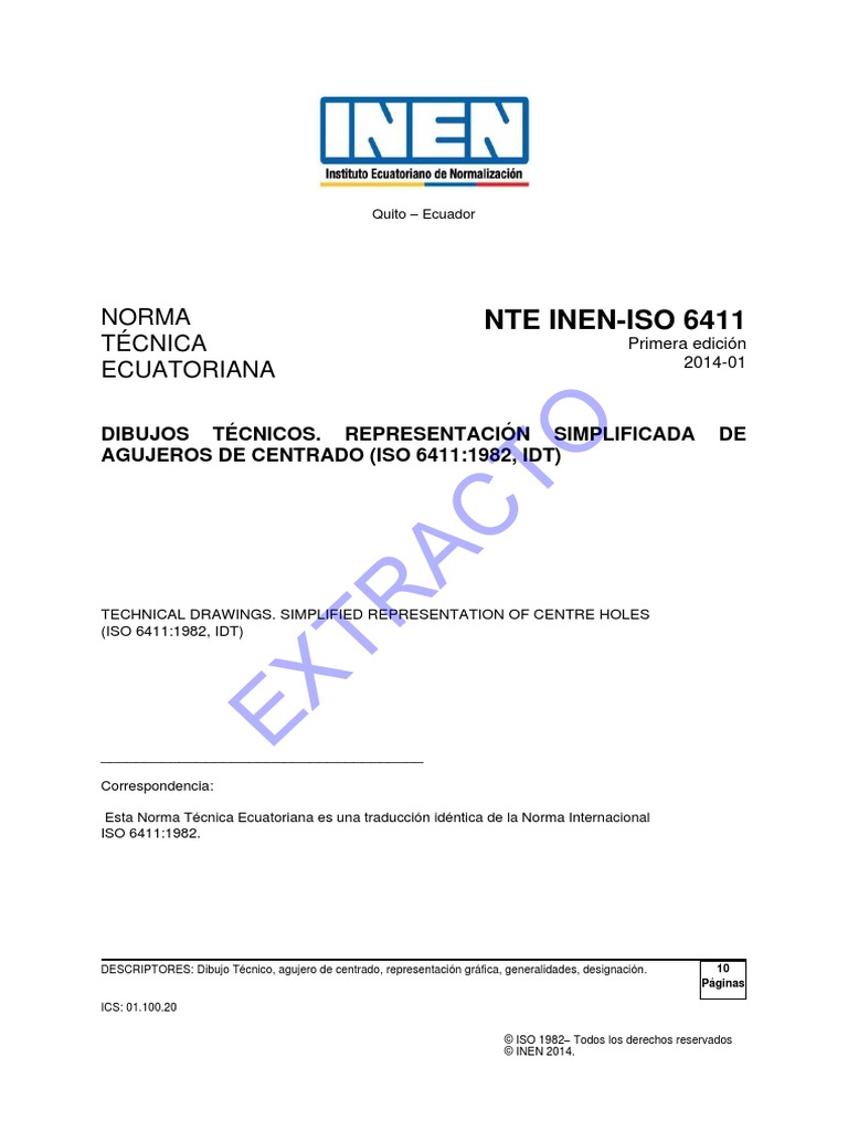 INEN-iso 6411 | PDF