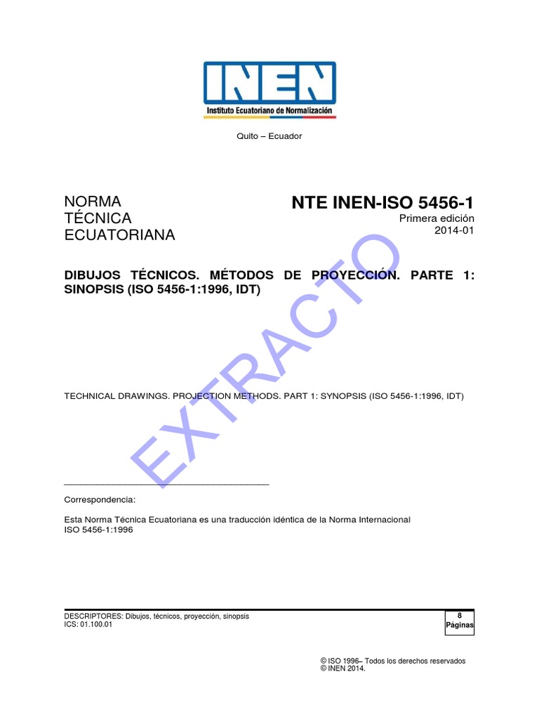 Nte Inen Iso 5456-1 | PDF | Dibujo | Organización internacional para la ... Nte Inen Iso 5456-1 | PDF | Dibujo | Organización internacional para la ...