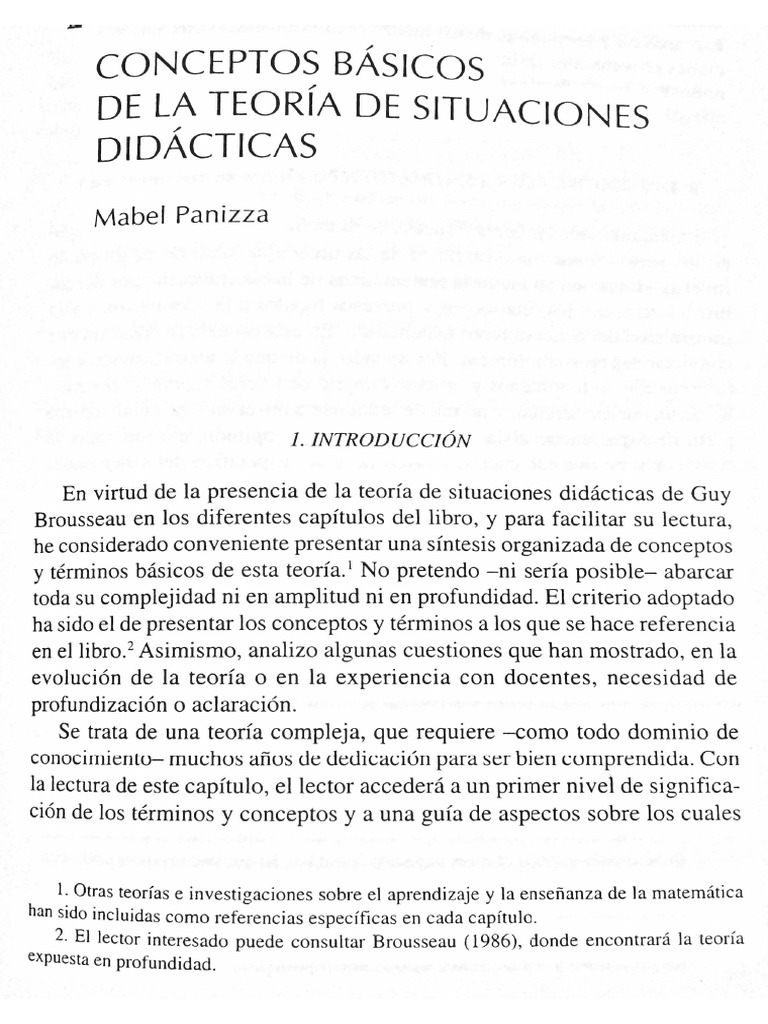 M Panizza 59-71 Teoria de Las Situaciones Didacticas | PDF