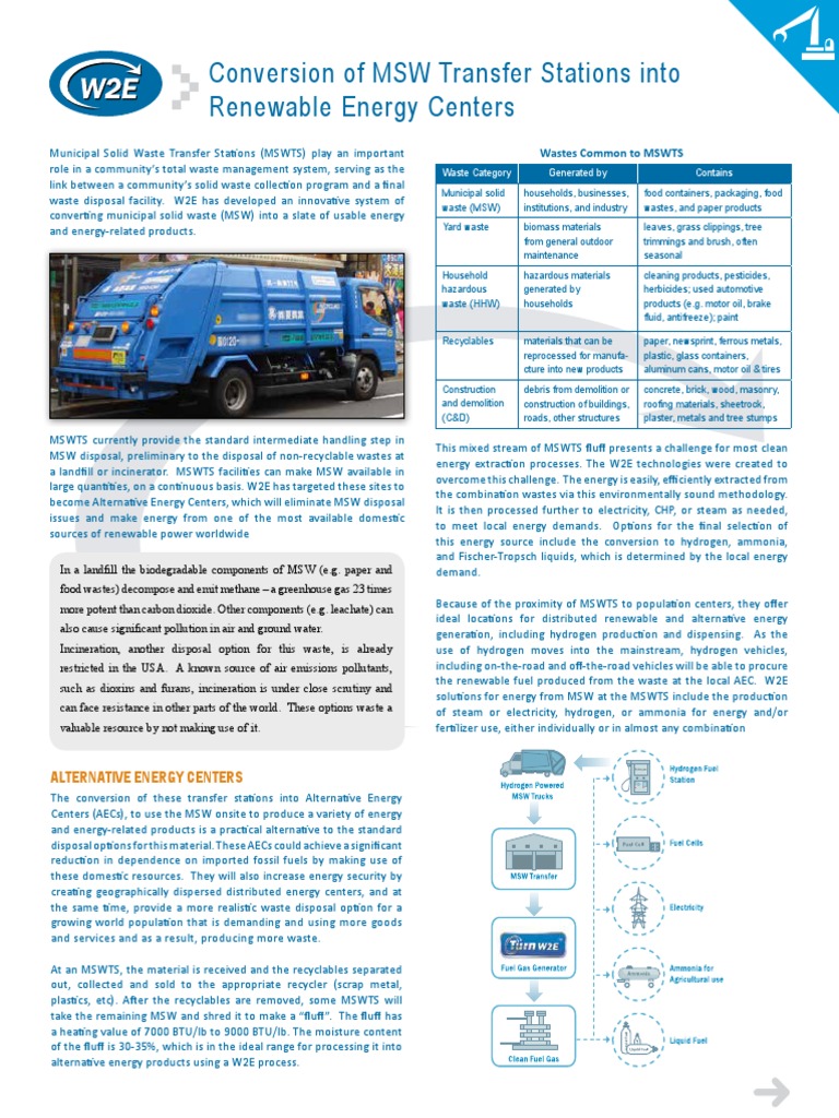 Conversion of MSW Transfer Stations Into Renewable Energy Centers | PDF ...