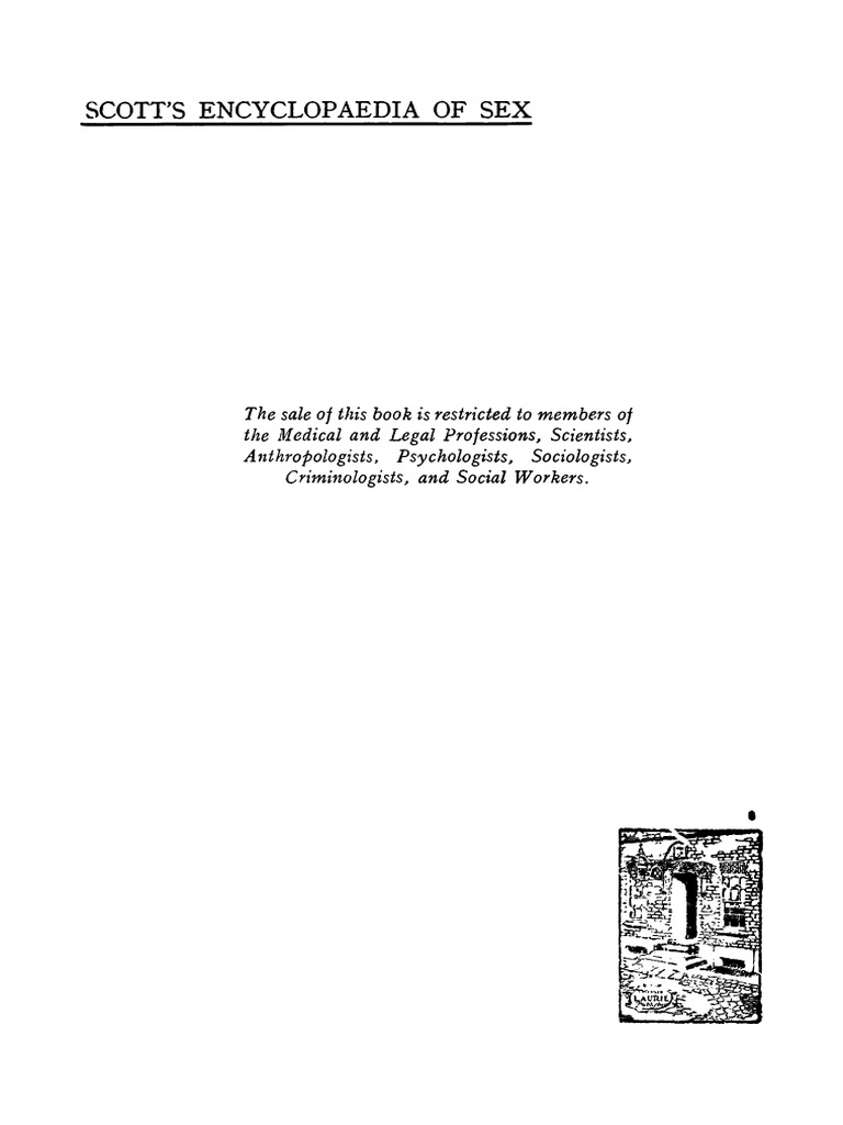 Scotts Encyclopedia Of Sex A Practical Encyclopedia Arranged In Alphabetical Order 