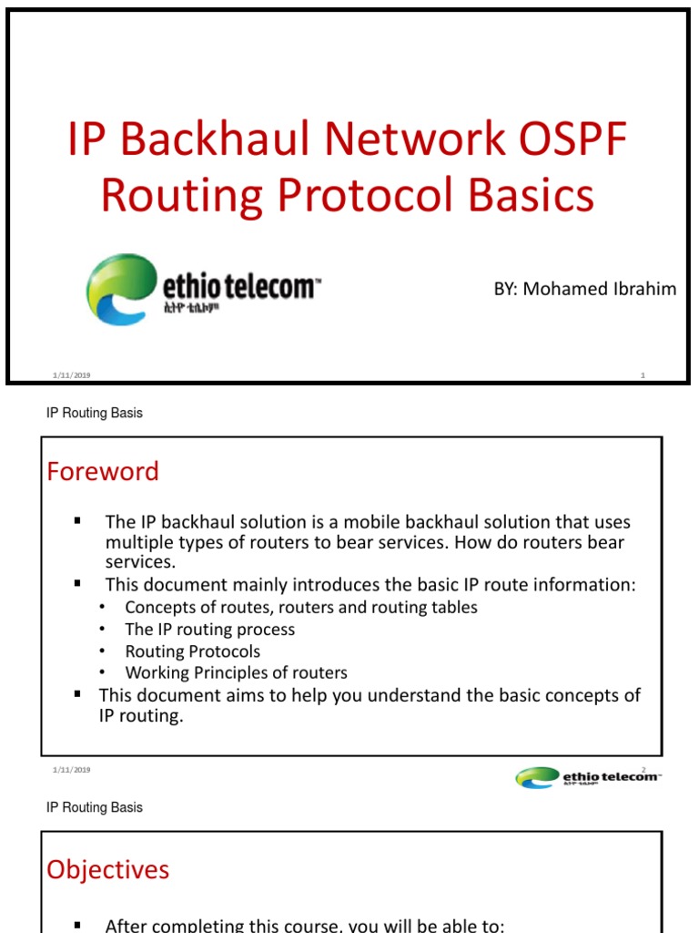03 IP Backhaul Network OSPF Routing Protocol Basics | PDF | Routing ... 03 IP Backhaul Network OSPF Routing Protocol Basics | PDF | Routing ...