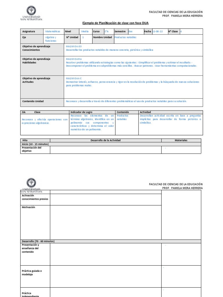 Taller Planificación Clase A Clase 08.08.2022 Productos Notables | PDF ... Taller Planificación Clase A Clase 08.08.2022 Productos Notables | PDF ...