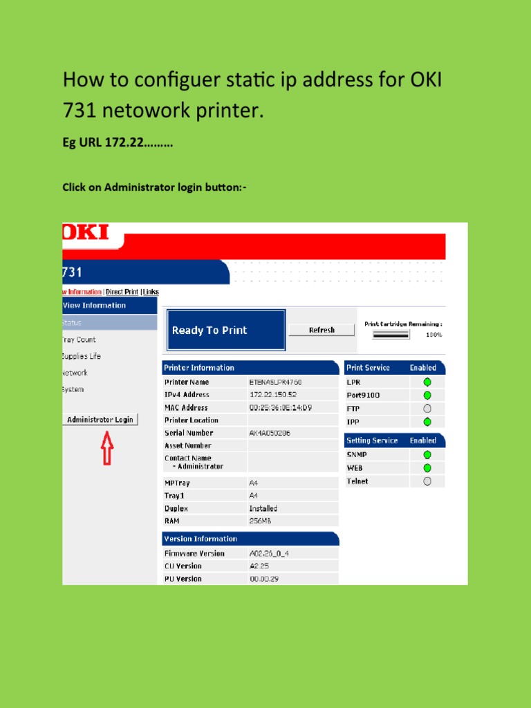 731 Printer Configeration | PDF | Technology & Engineering