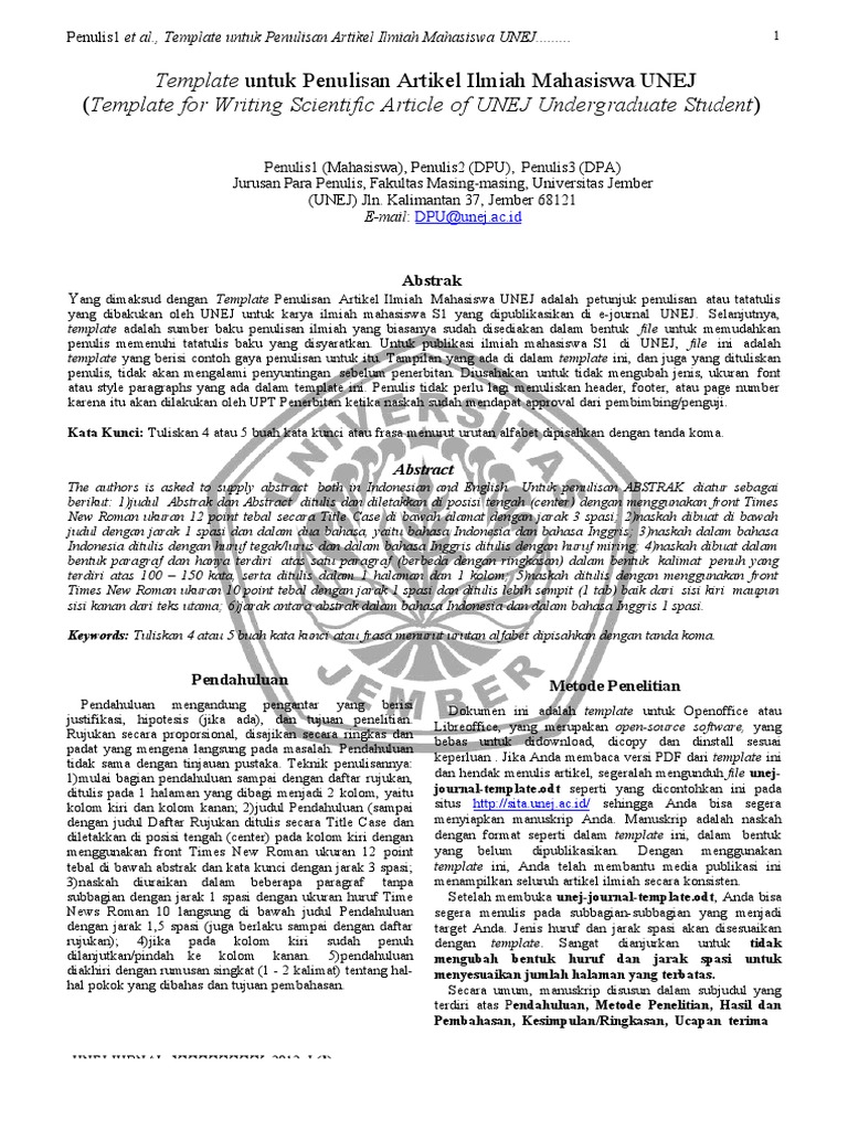Unej Journal Template 1 PDF Free | PDF