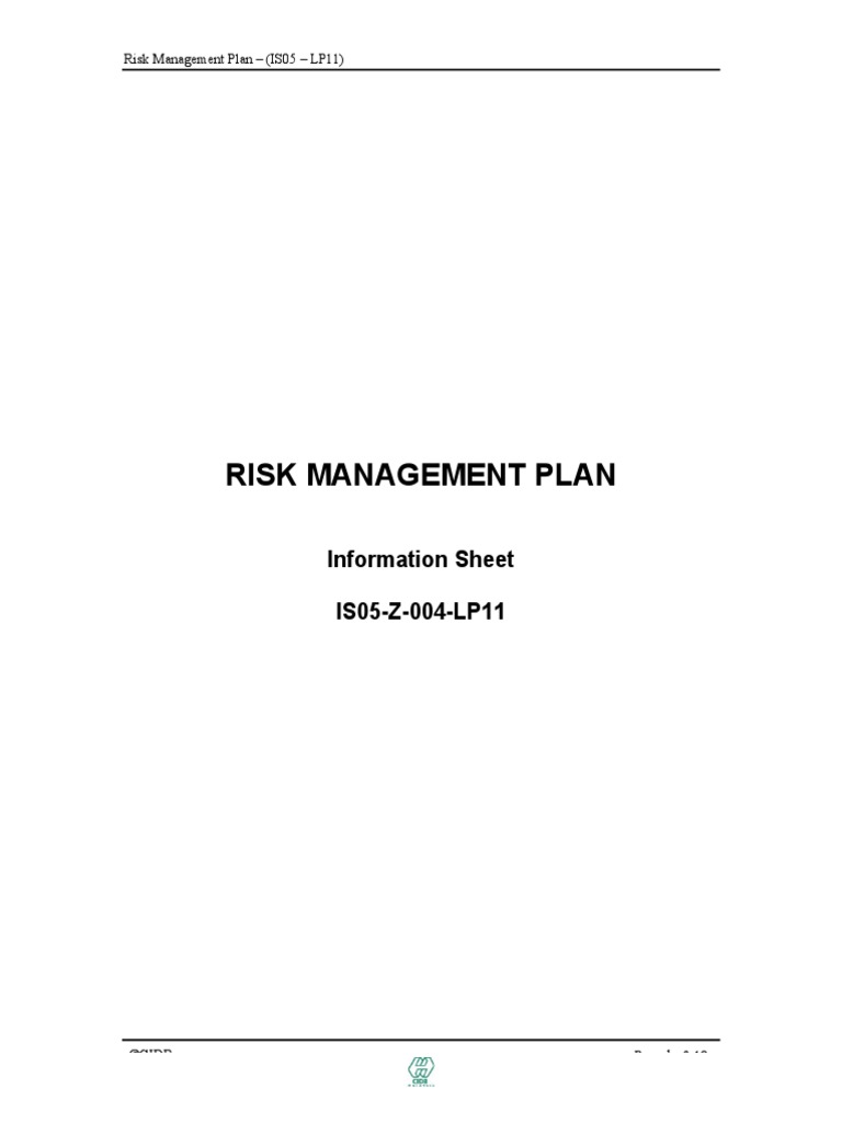 Risk Management Plan: Information Sheet IS05-Z-004-LP11 | PDF | Risk ...