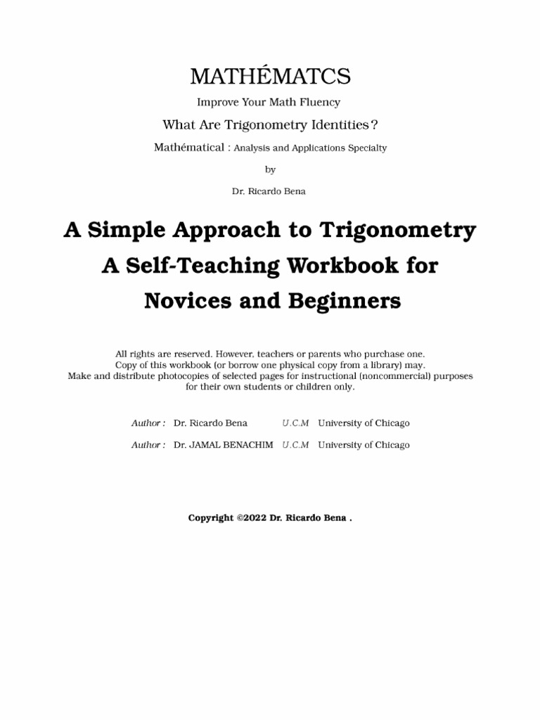 Bena R. A Simple Approach To Trigonometry. Proving... 2022 | PDF | Trigonometric Functions ...