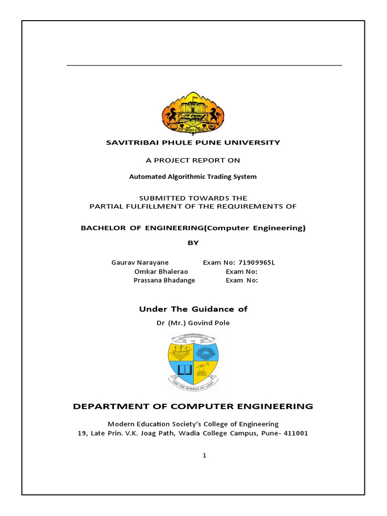 Automated Algorithmic Trading System: A Project Report on Developing a ...
