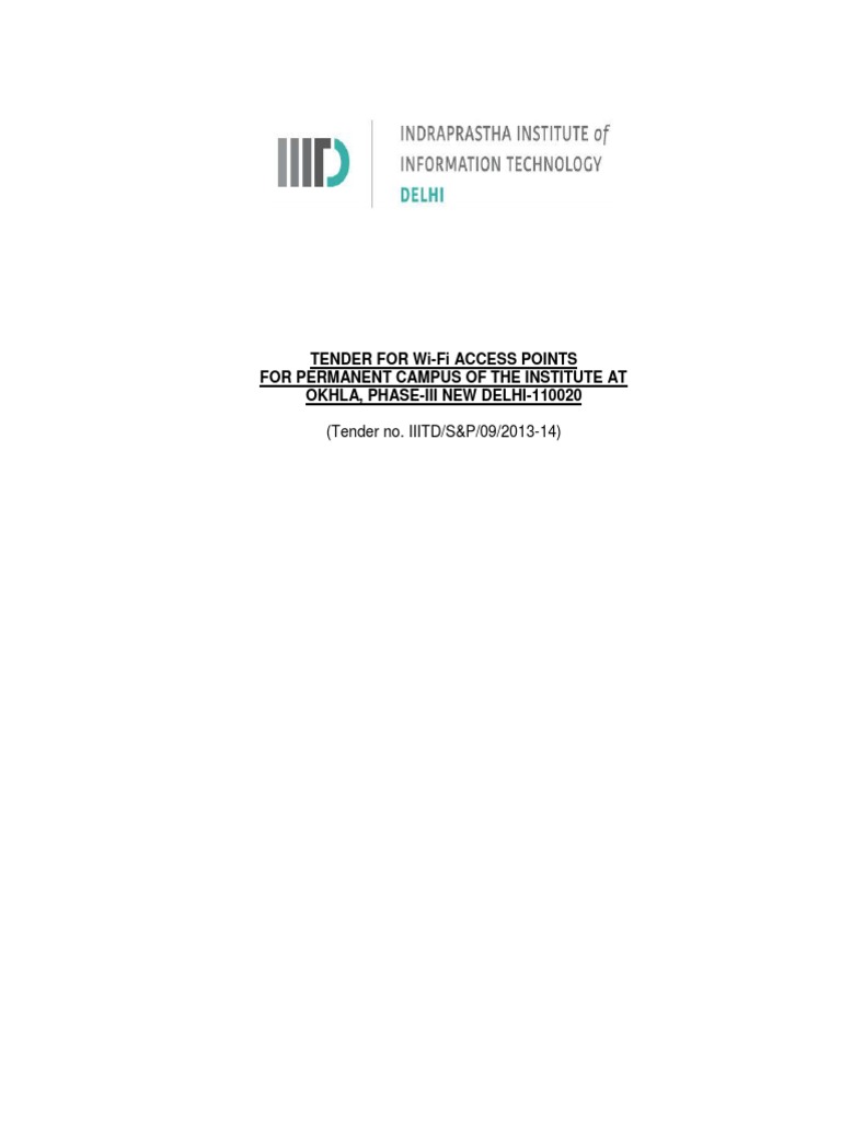 TENDER FOR Access Point | PDF | Ieee 802.11 | Wireless Lan