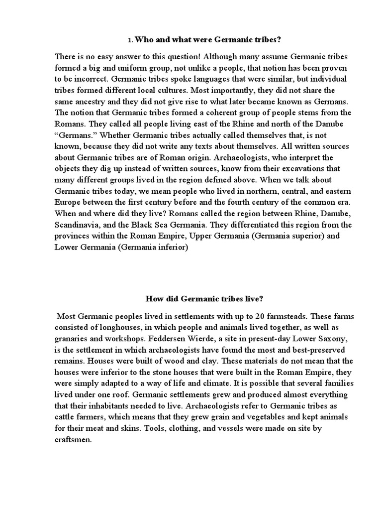 Who and What Were Germanic Tribes? | PDF | Germanic Peoples | Germanic ...