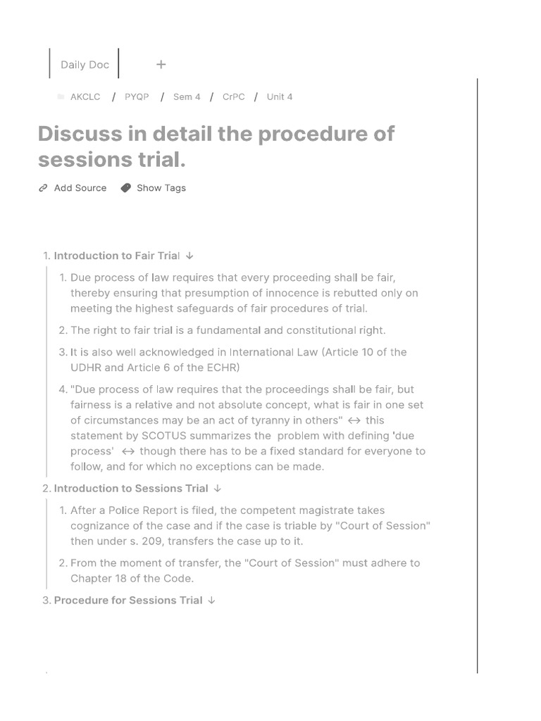 Procedure For Sessions Trial | PDF