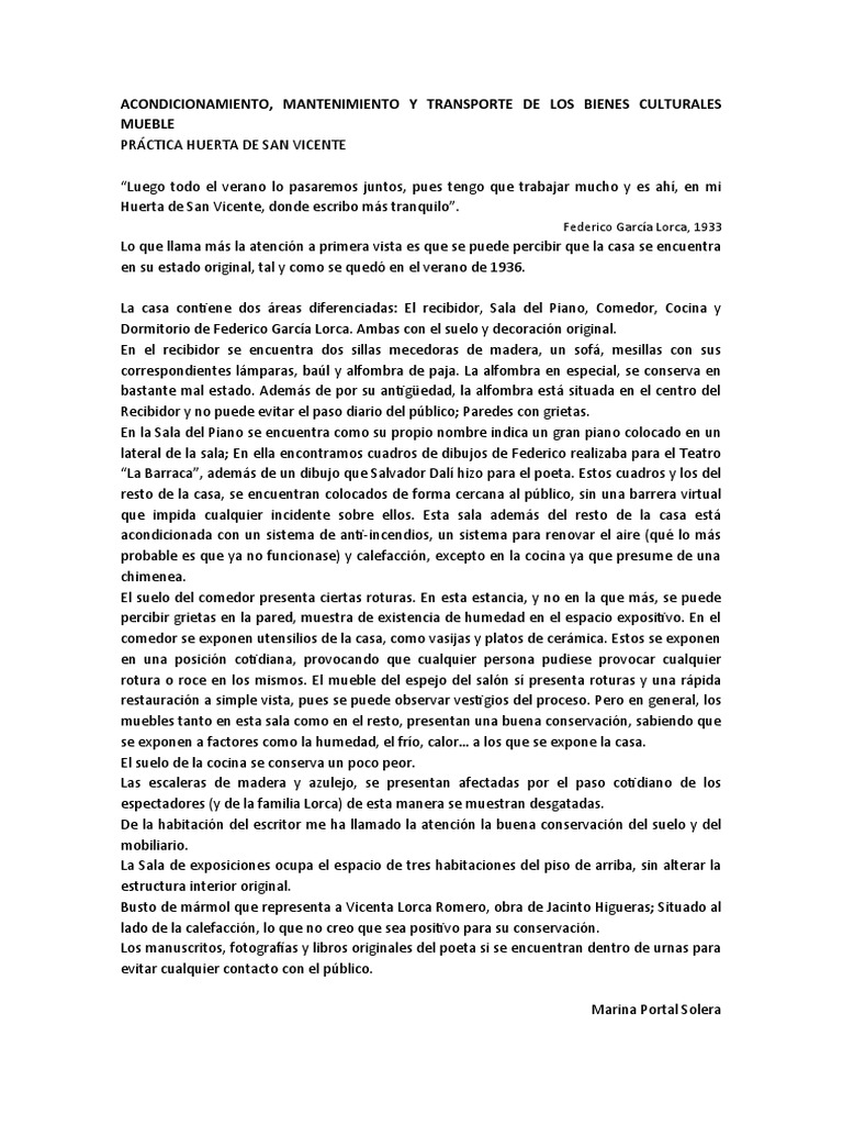 Práctica 3, Huerta de San Vicente | PDF | Comedor