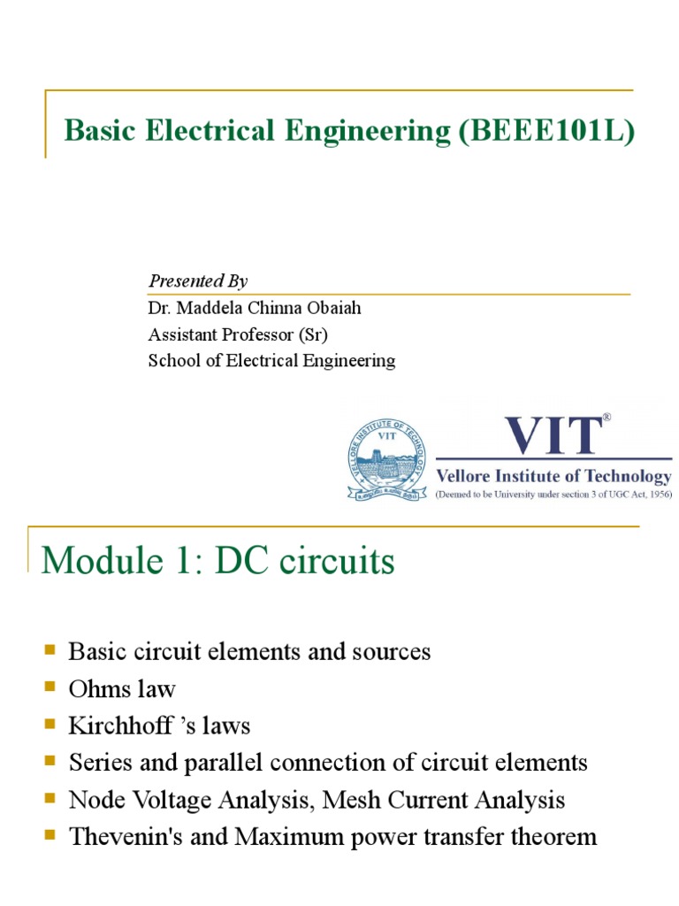 Module - 1 - DC Circuits | PDF