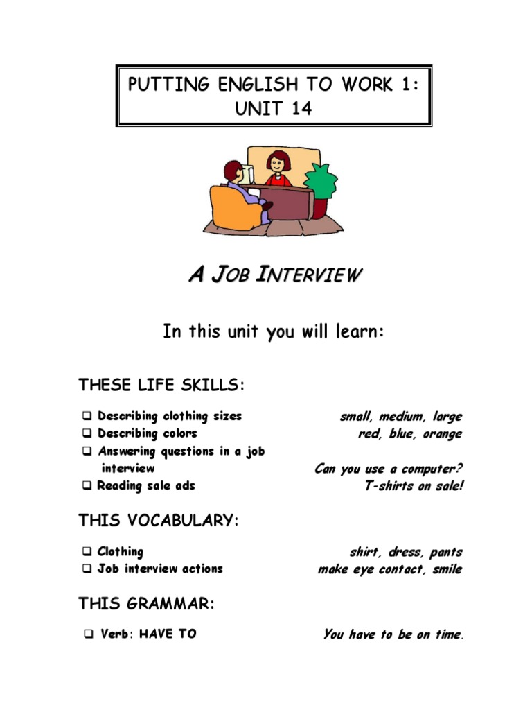 Putting English To Work 1 - Unit 14 | PDF | Sneakers | English Language
