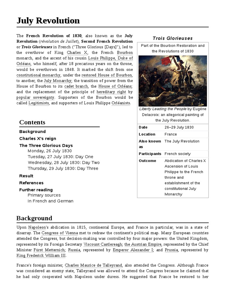 July Revolution: Revolution (Révolution de Juillet), Second French ...
