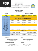 Sample KINDER CLASS PROGRAM 2023-2024 | PDF