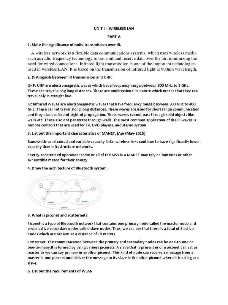 WN Question - Answer | PDF | Computer Network | Channel Access Method