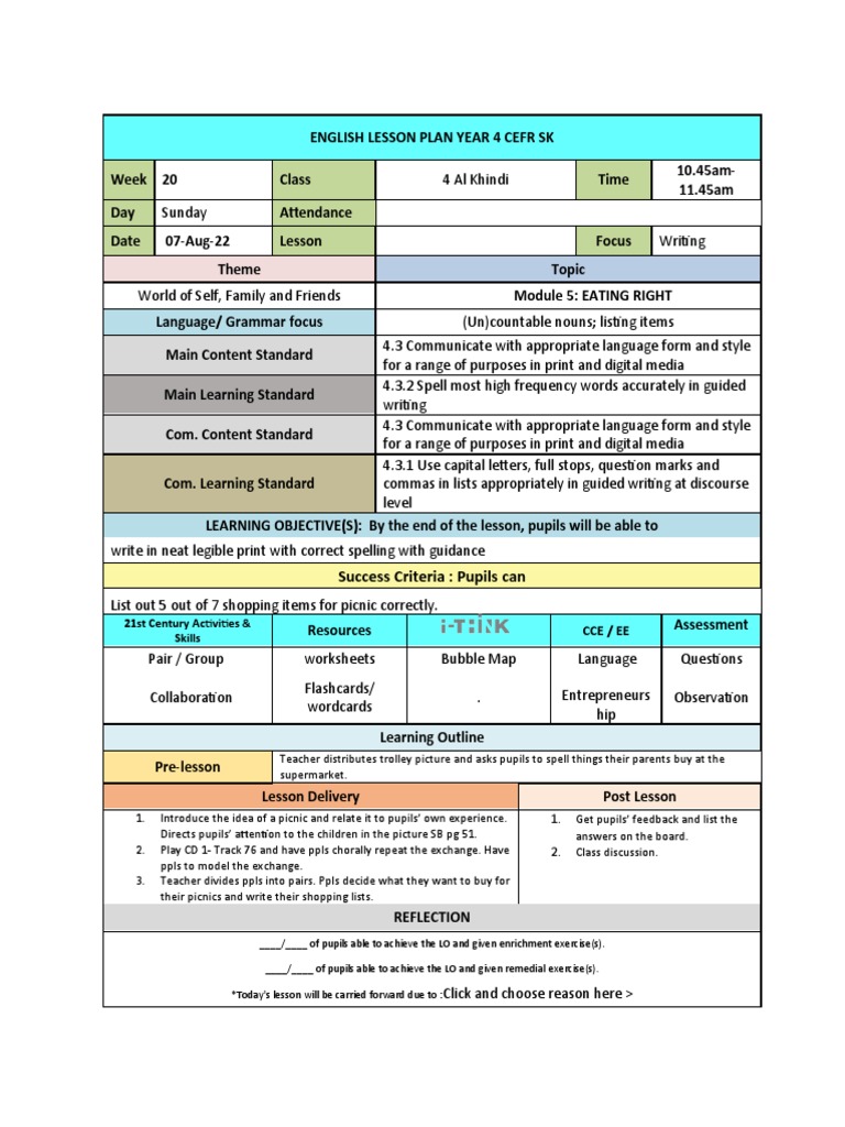 Year 4 Cefr Sk Week 16 | PDF | Lesson Plan | Learning