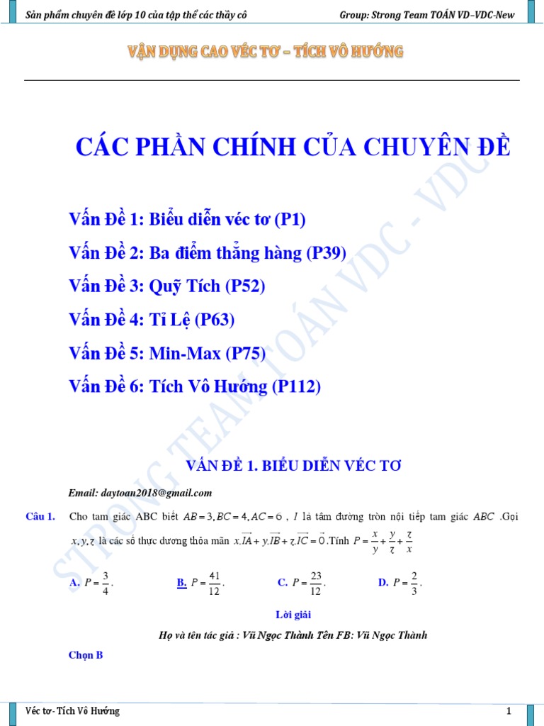 Chuyên Đề Vector Nâng Cao | PDF
