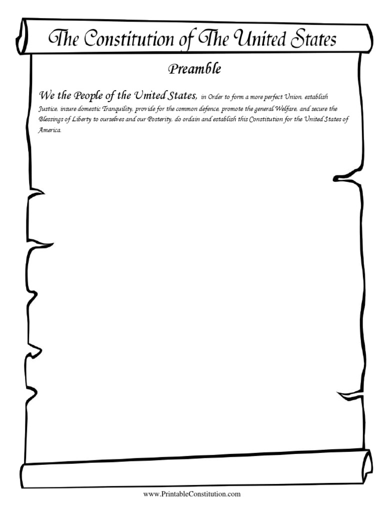 US Constitution Preamble | PDF | Politics