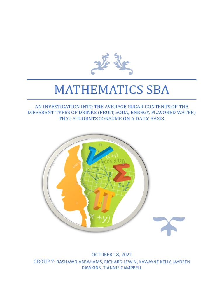Mathematics Sba Group 7 Original | PDF | Soft Drink | Drink