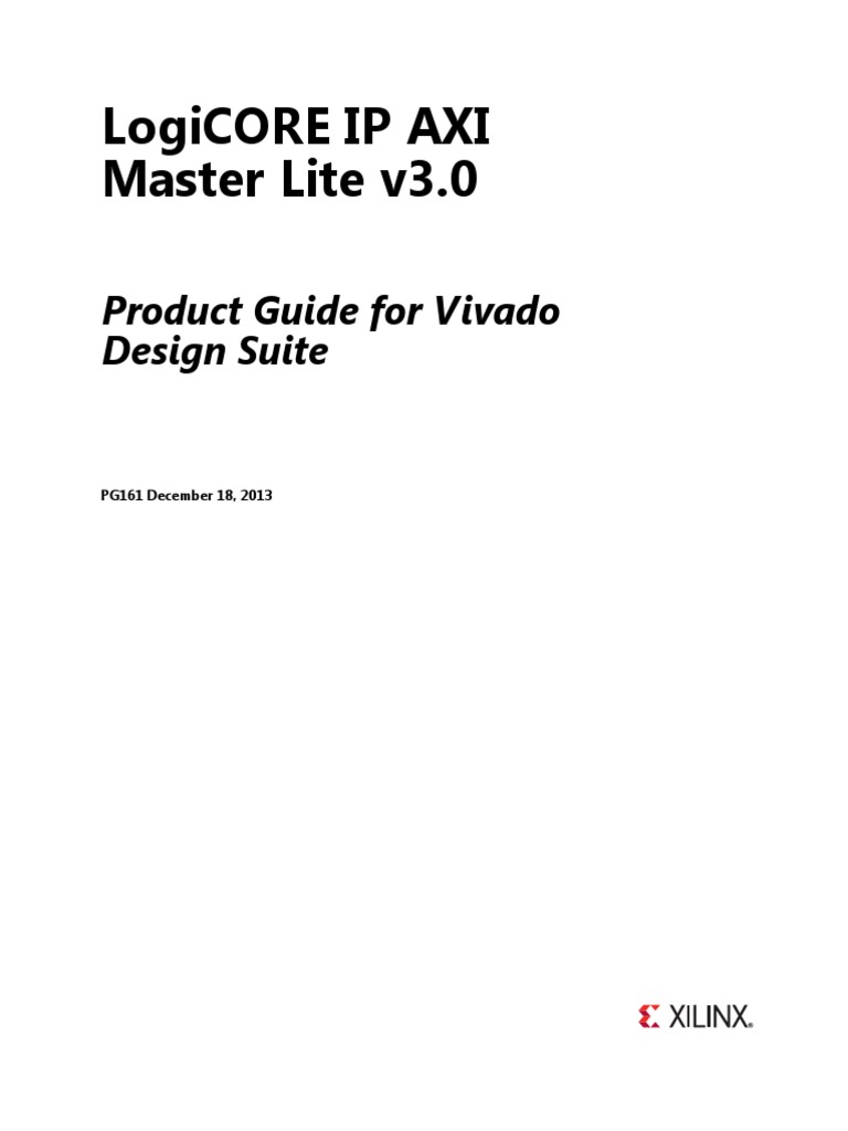 Logicore Ip Axi Master Lite v3.0: Product Guide For Vivado Design Suite | PDF | Input/Output ...