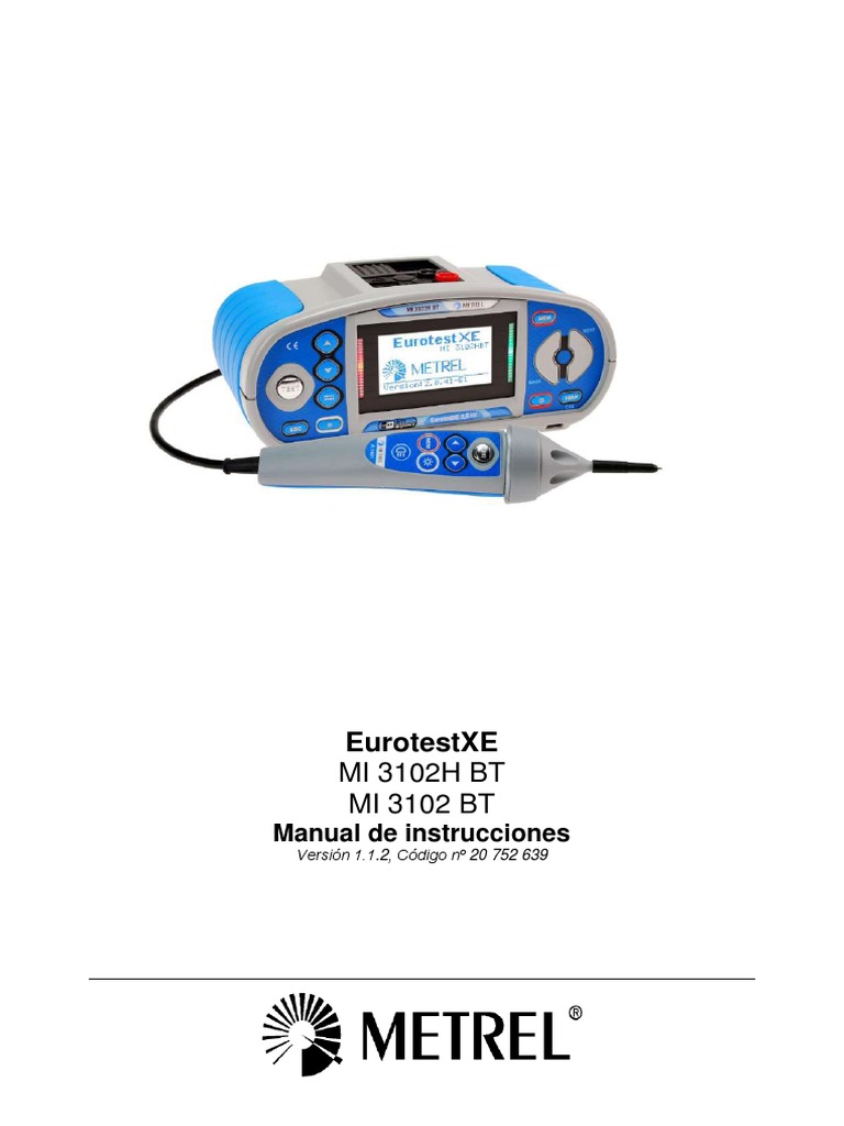 Manual Mi 3102 BT Eurotest Xe | PDF | Cargador de batería | Resistencia ...